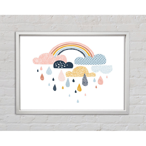 Bright Star Multi Coloured Clouds And Rain - Single Picture Frame Print ...