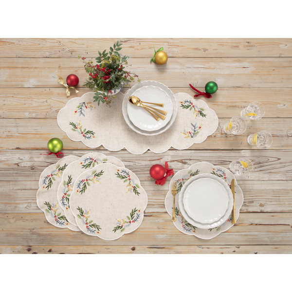 Lenox French Perle Holly Embroidered Centerpiece | Wayfair