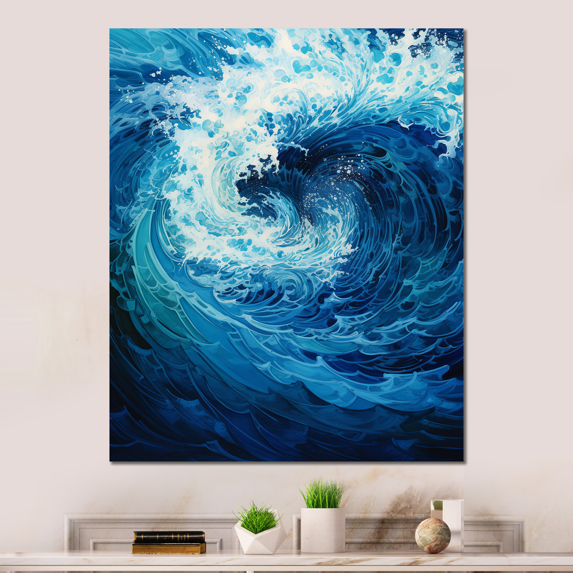 Design Art Tidal Twist Wave Vortex - Nautical & Beach Metal Wall Art ...