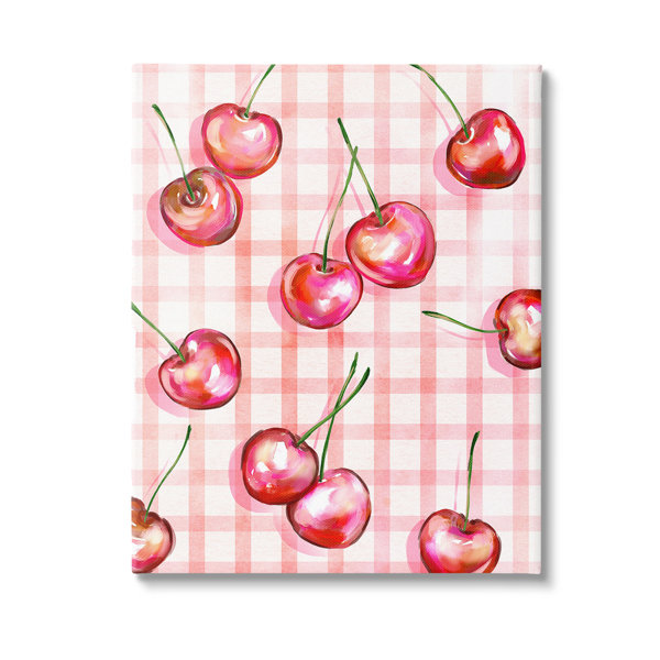 Gracie Oaks " Gingham Pattern Cherries " by Ziwei Li on | Wayfair