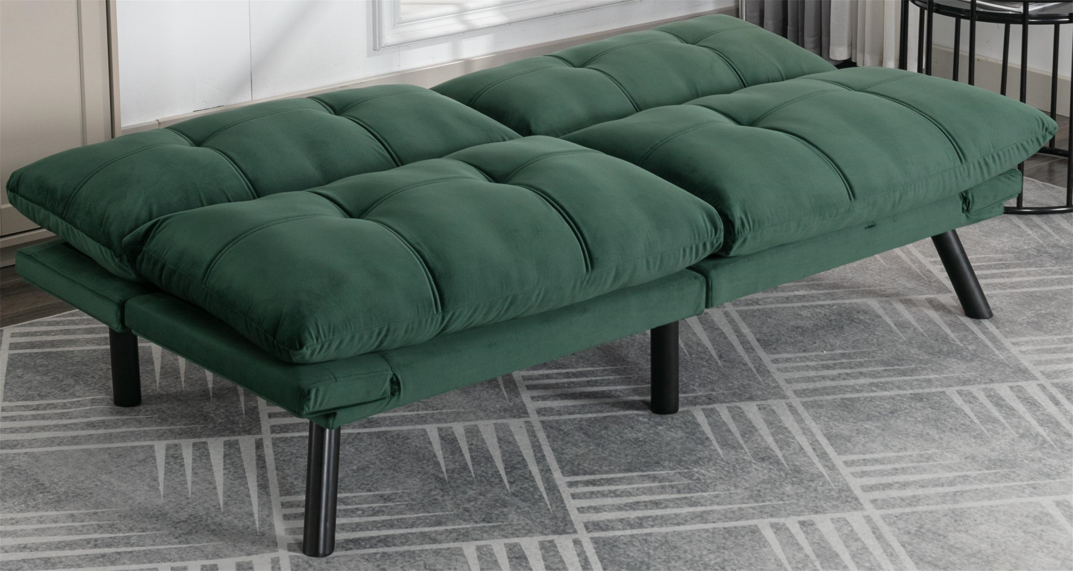 Ebern Designs Convertible Sofa Bed, 70.87?Velvet Couch With Adjustable ...