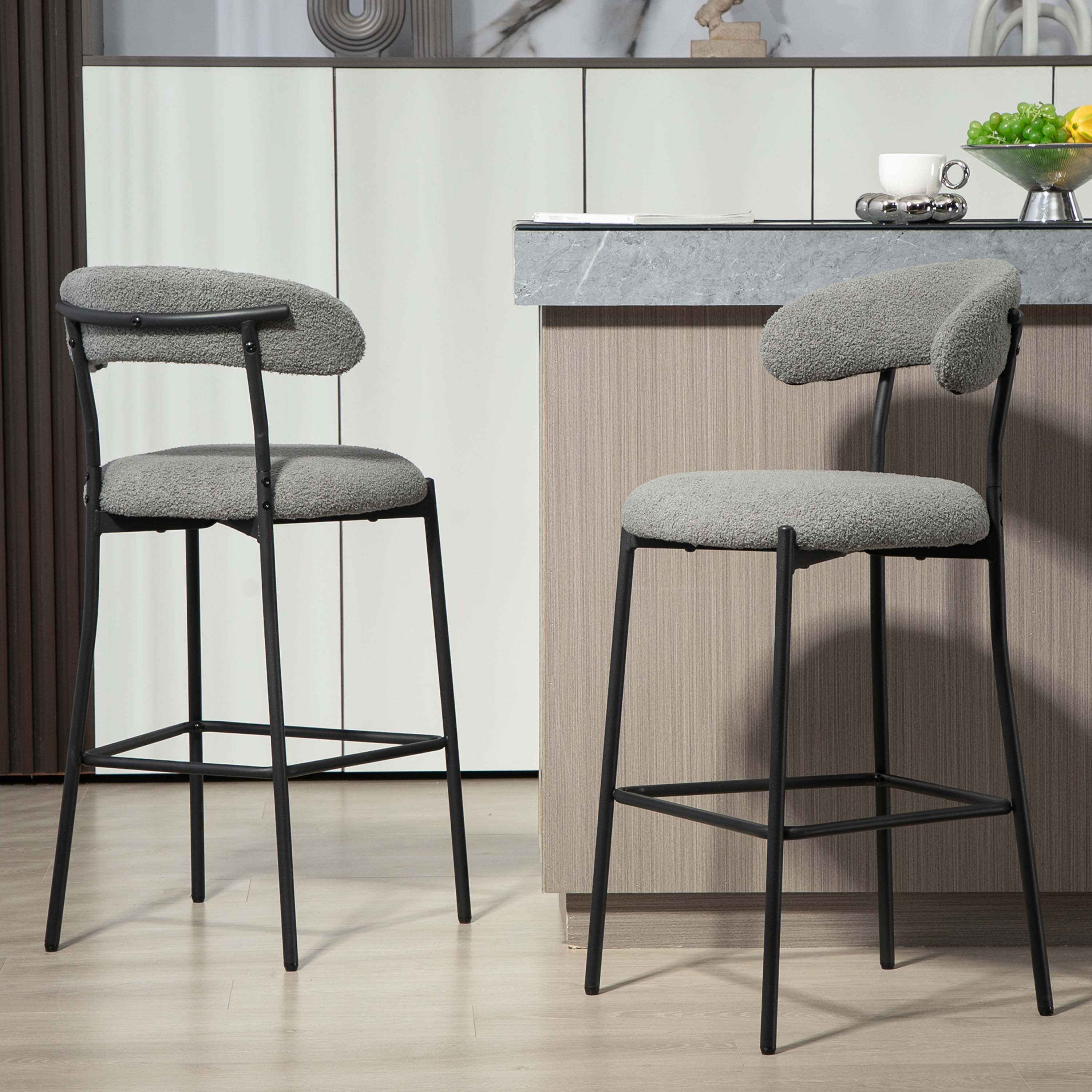 Corrigan Studio 26'' Counter height bar stools Teddy fabric cover ...