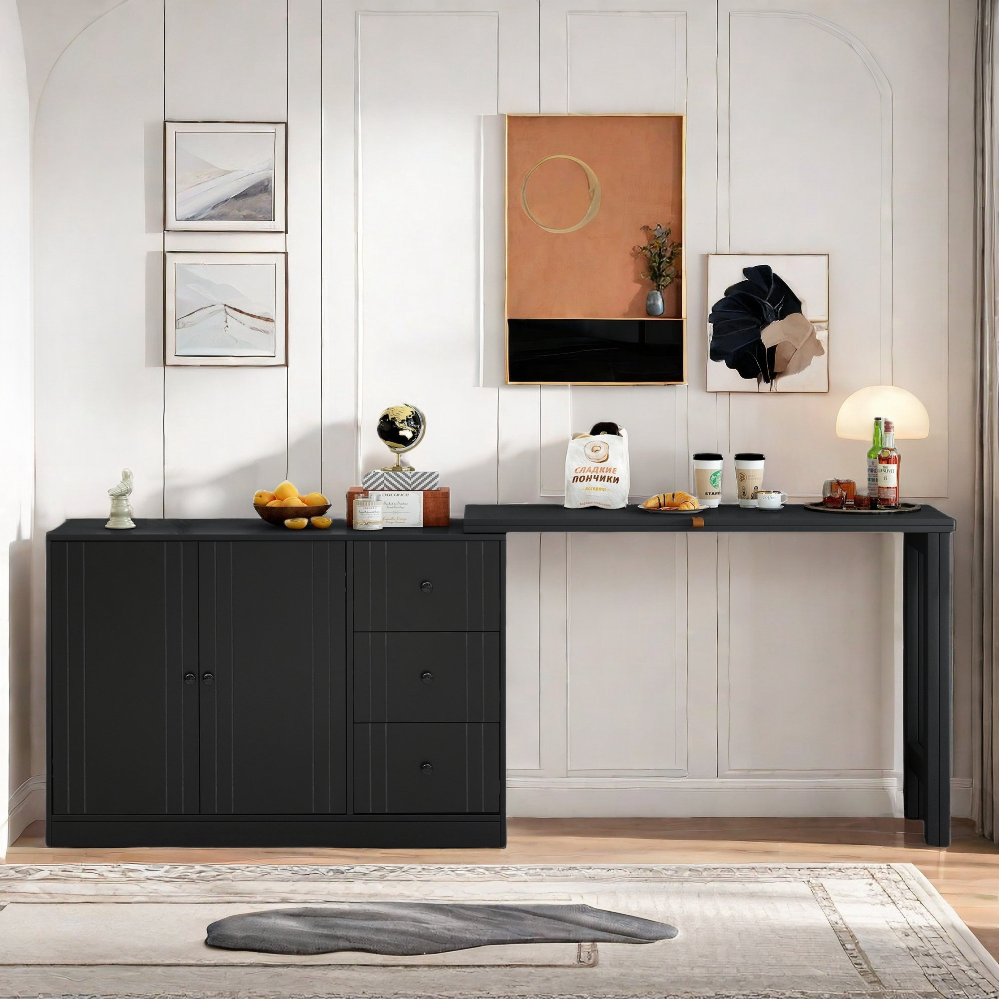 Winston Porter Innovative Sideboard With 2-door, 3-drawer Design And ...