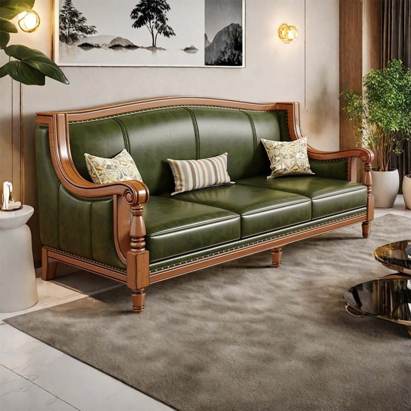 Canora Grey American sofa Solid wood retro sofa living room vi | Wayfair