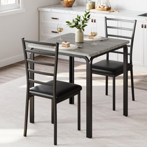17 Stories Sharayah Square 29.13'' L x 29.13'' W Restaurant Dining Set ...