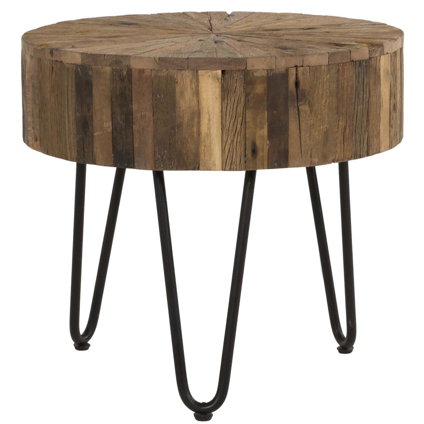 Loon Peak® Sawyer 22 in. Round Reclaimed Wood End Table | Wayfair
