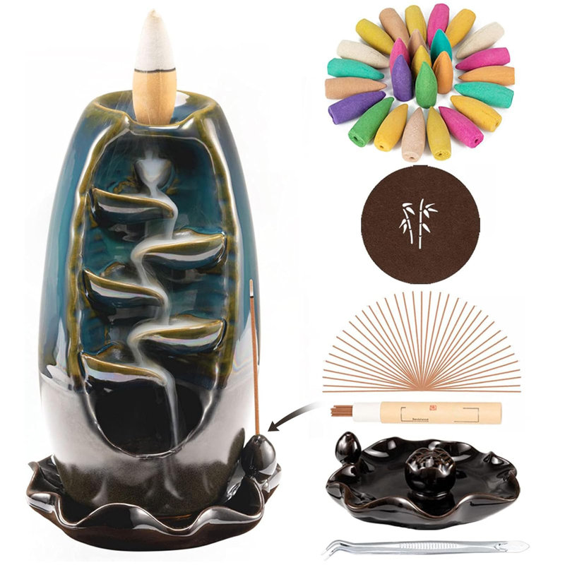 Lark Manor™ Backflow Incense Burner and Ceramic Incense Holder ...