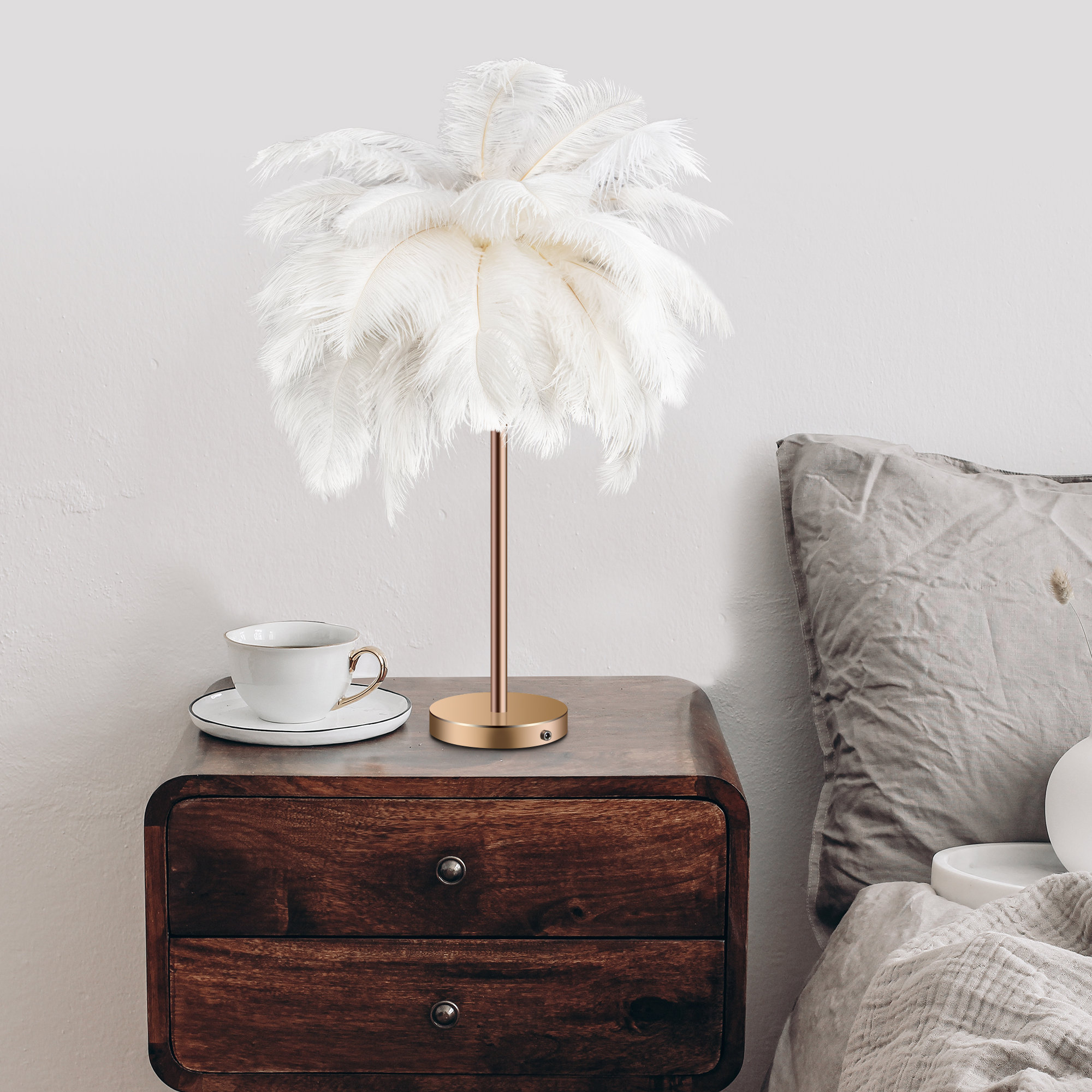 Mercer41 LED Feather Table Lamp With Touch Switch & Reviews - Wayfair ...