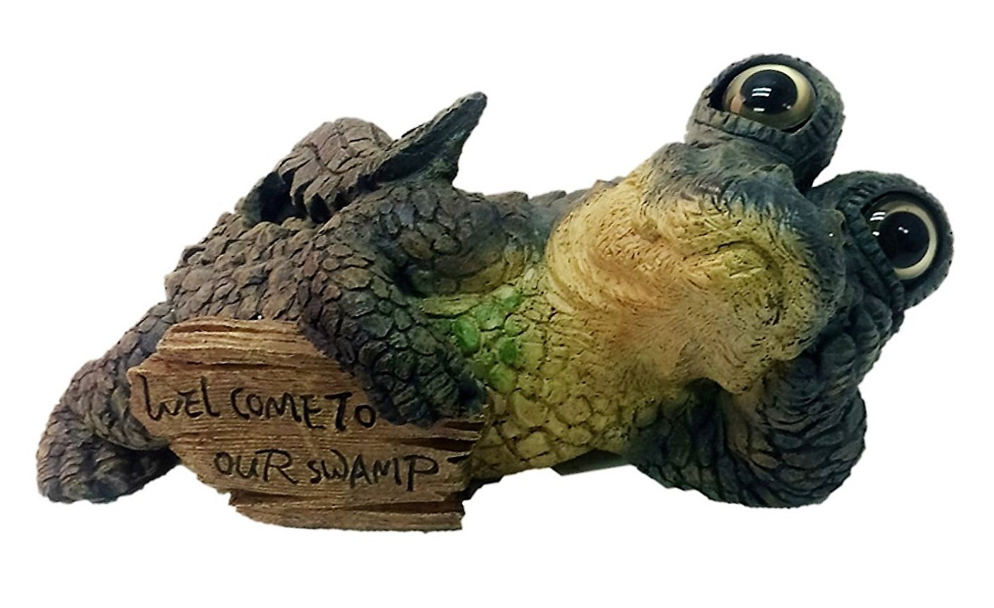 HomeStyles Whimsical "Welcome to Our Swamp" Sign Gator the Alligator ...