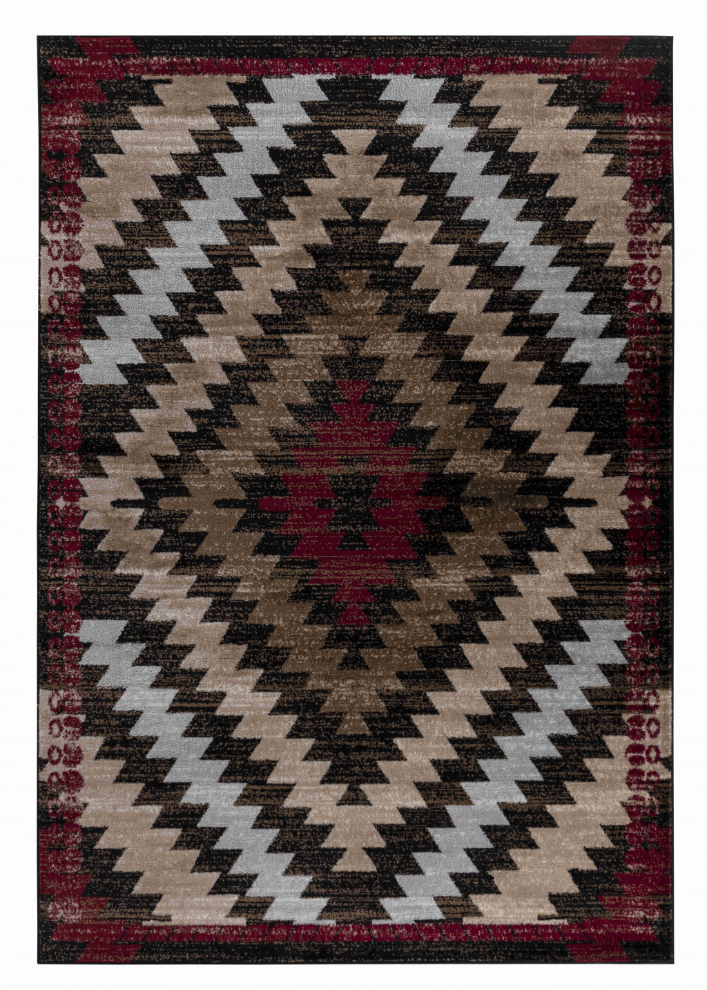Union Rustic Rug Branch Modern Boho Geometric Brown Red Indoor Area Rug ...