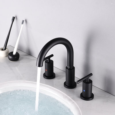 Parlos Home Widespread 2 Handles Bathroom Faucet with Water Supply ...
