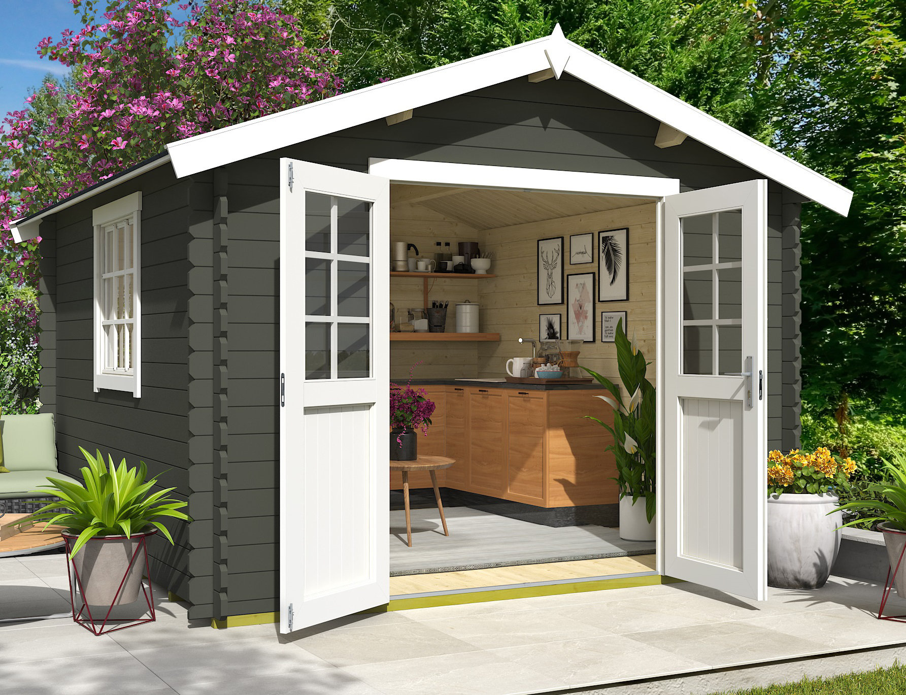 Technoflex Chic-Sheds Magog 1 Solid Wood Garden Shed 11-Ft X12 -Ft With ...