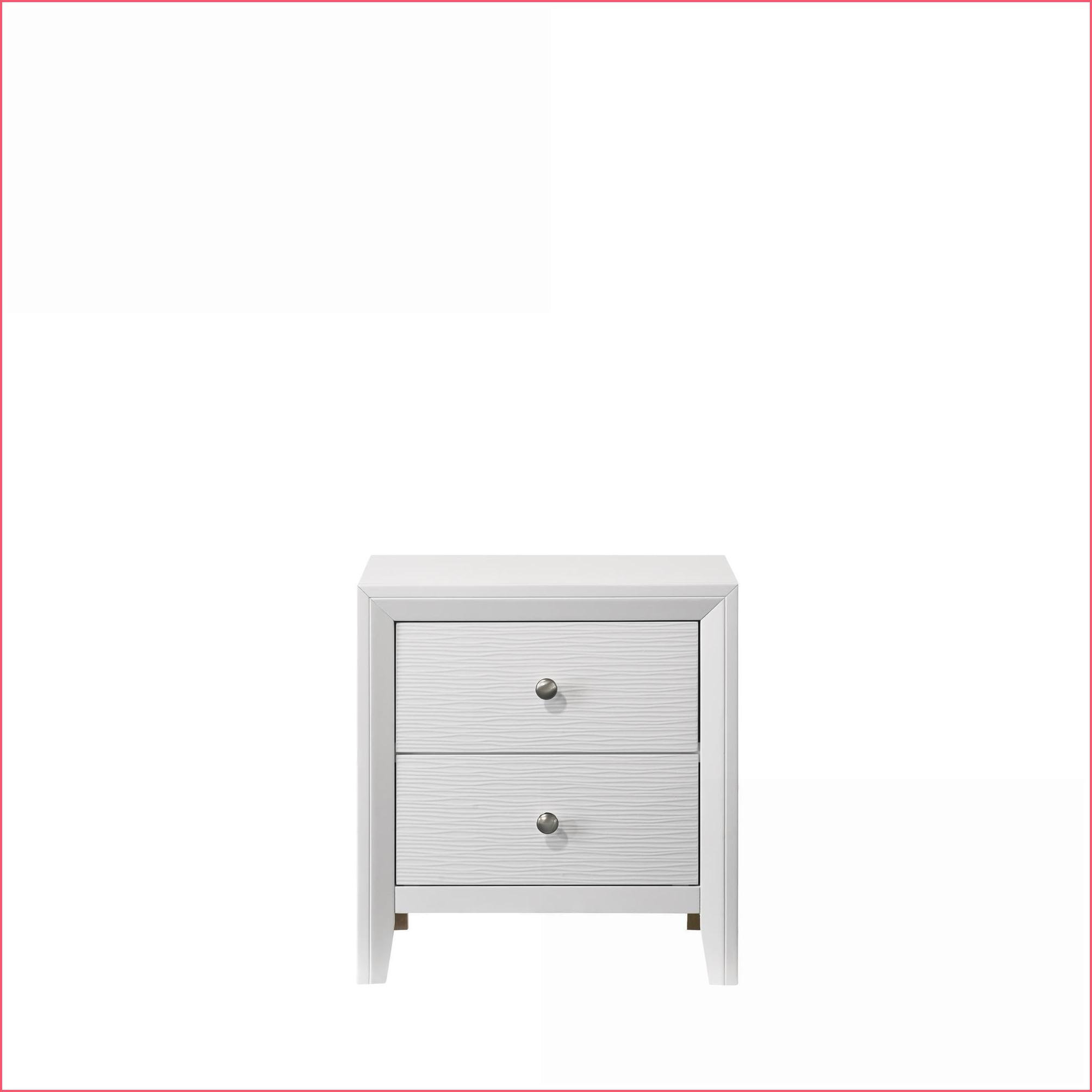 Latitude Run® Modern 2-Drawer White Nightstand for Bedroom Storage ...