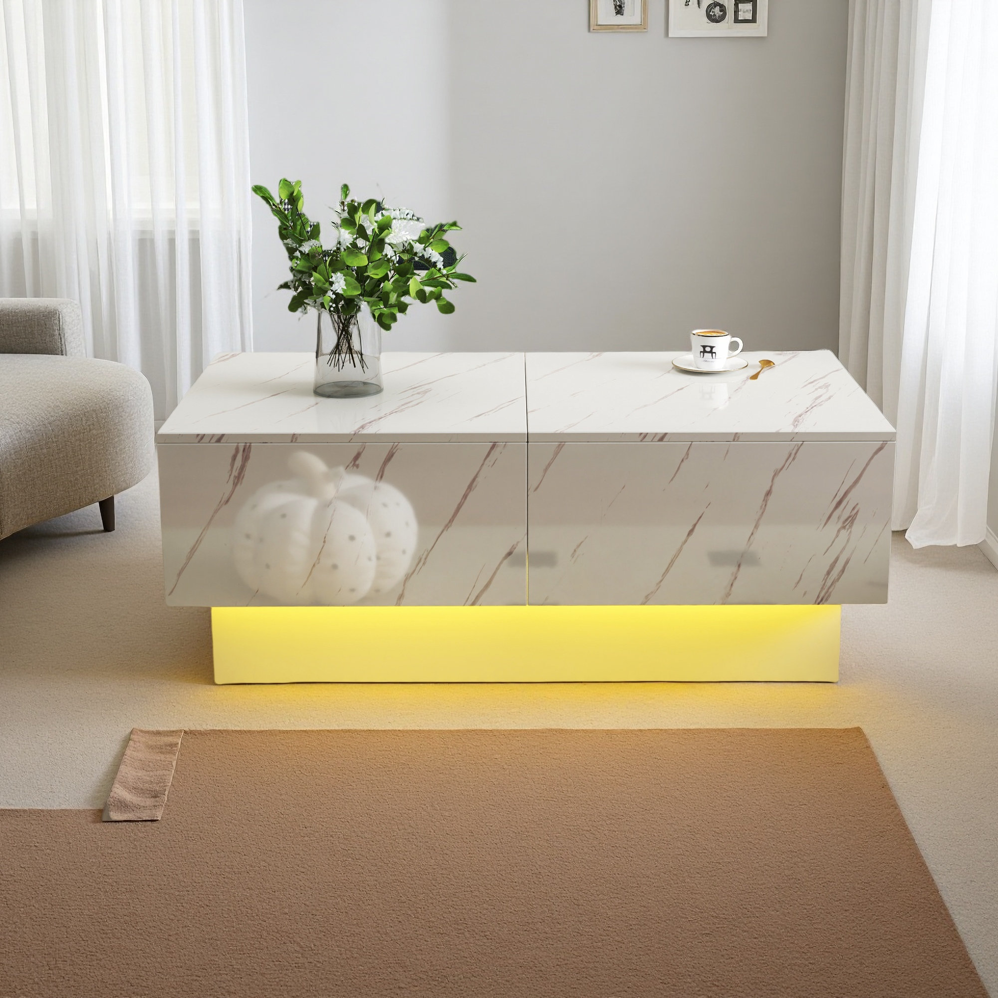 Wrought Studio™ Coffee Table With Sliding Tabletop, Center Table With ...