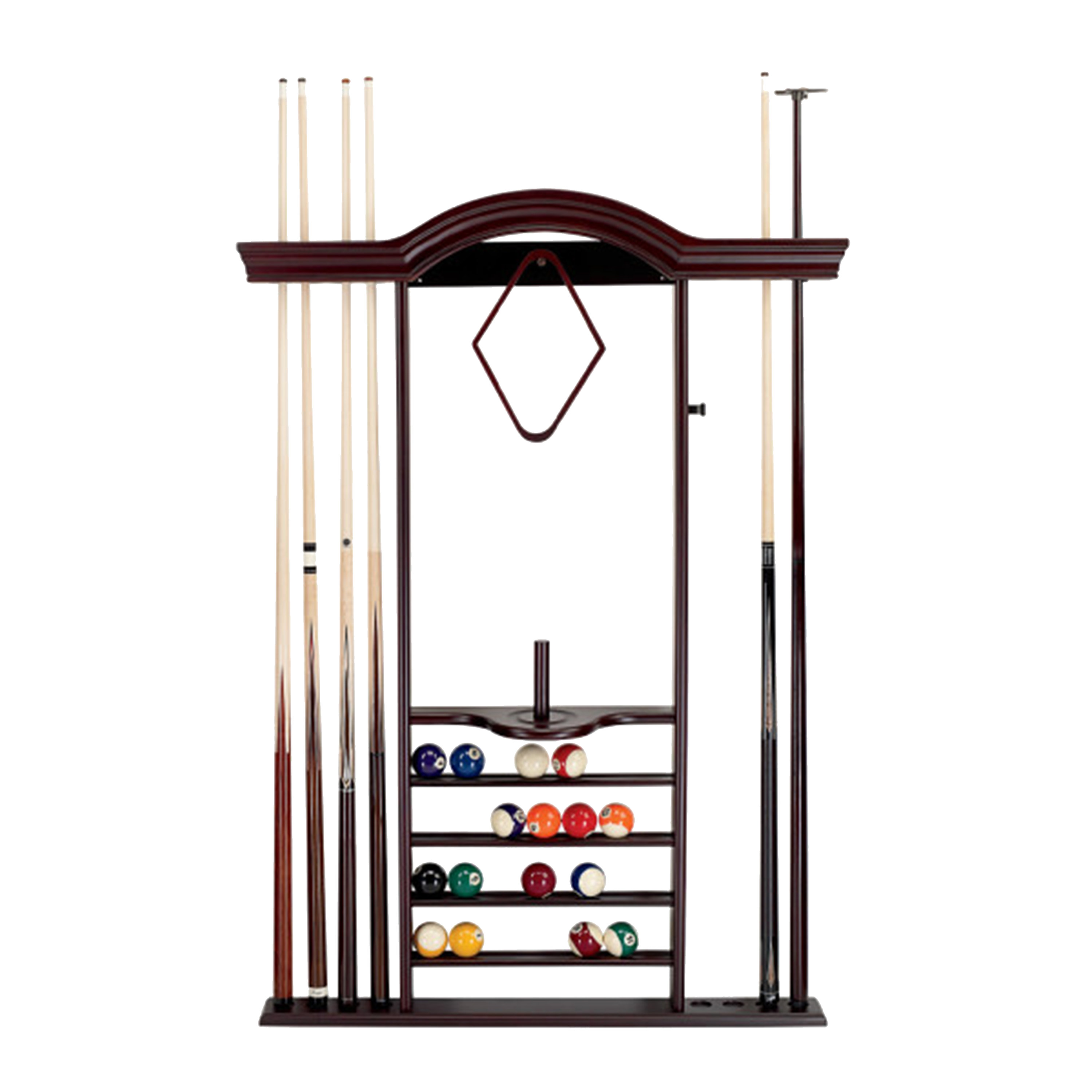 American Heritage Wall Pool Cue Rack - Holds 7 Cues, Swing-Open Top ...