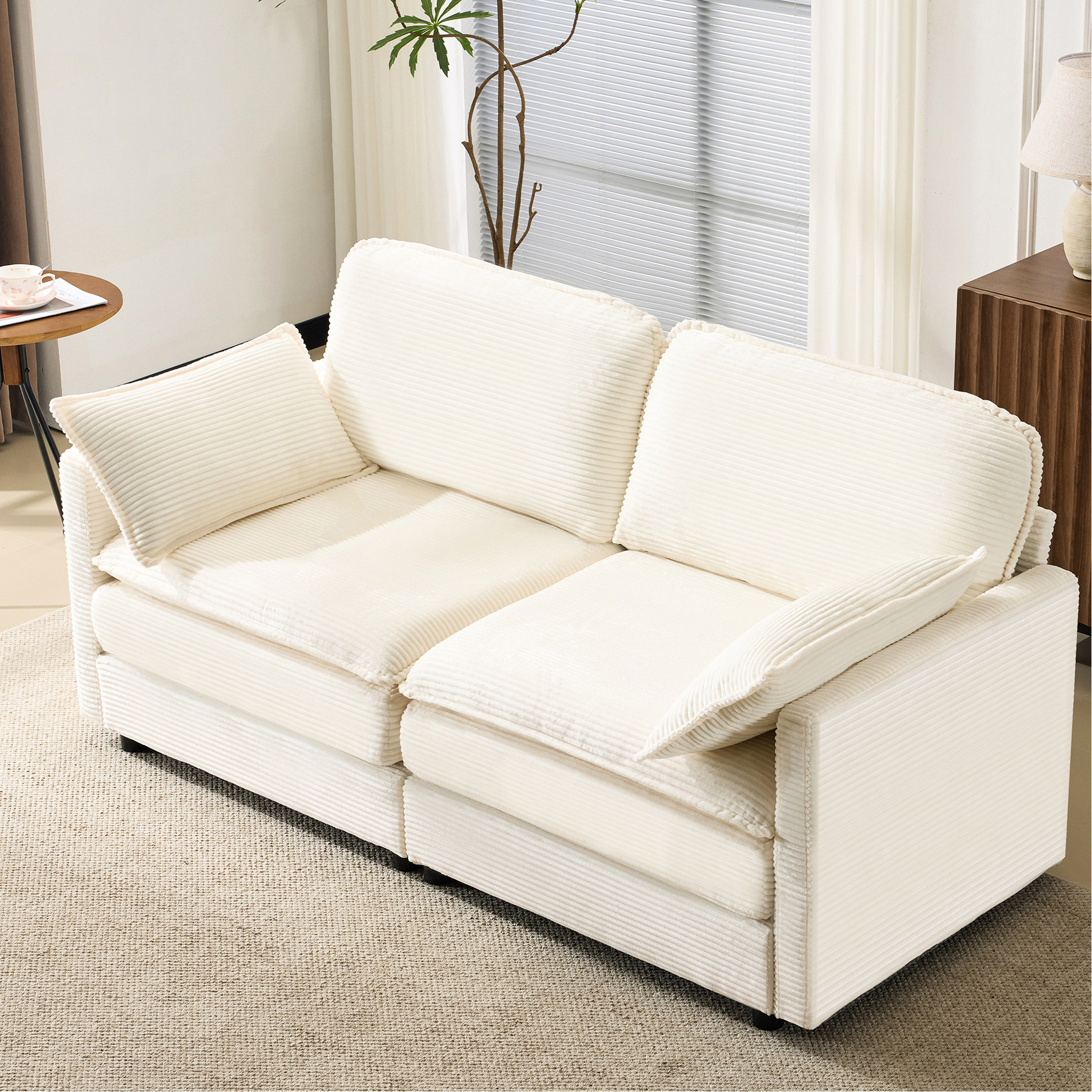 Latitude Run® Modular Freedom Changing Into Different Shapes, 22" Beige ...