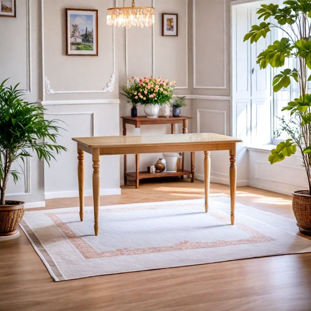 Sleek Surface Designs Solid wood oak dining table | Wayfair