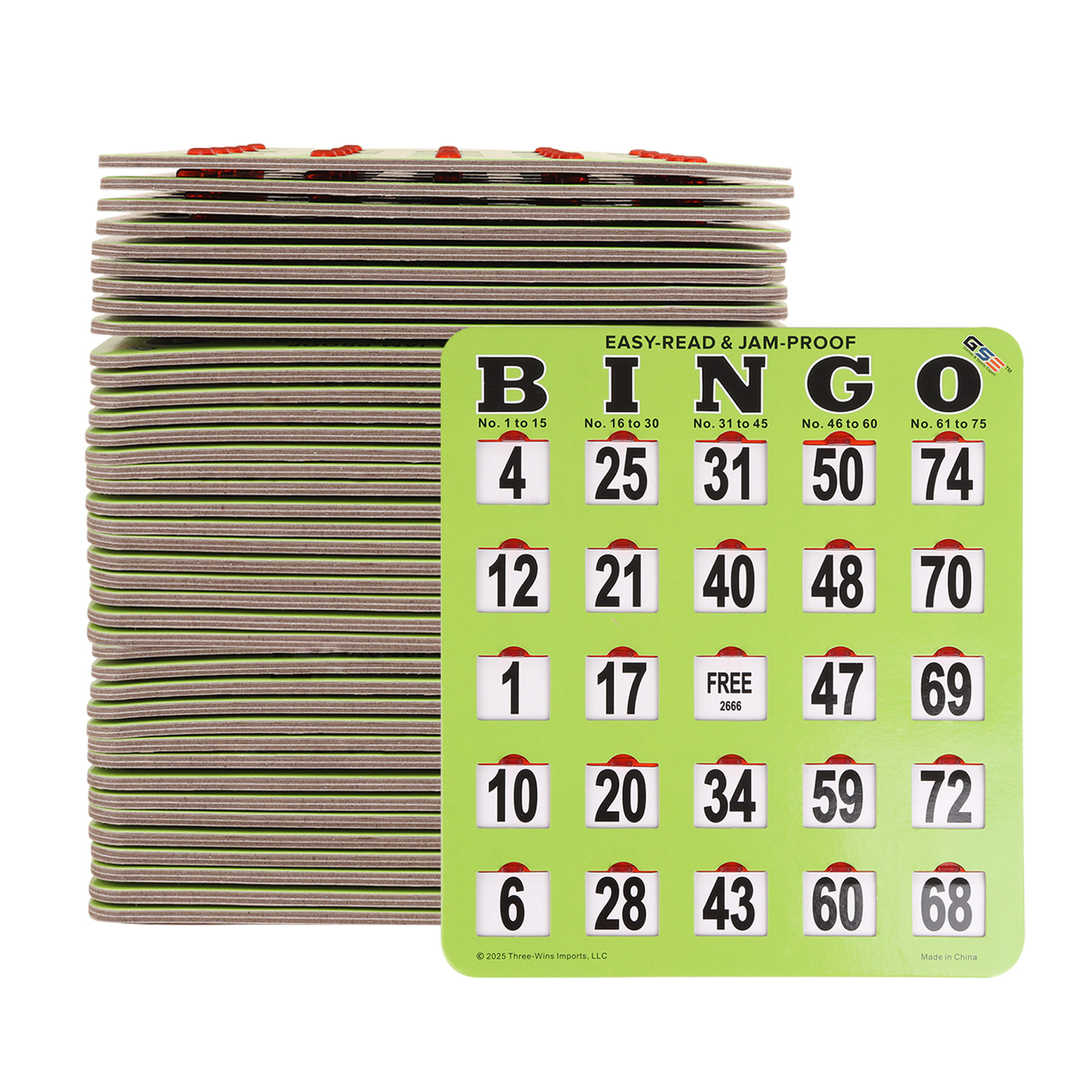 GSE Games & Sports Expert 100-Pack Jumbo Easy-Read Shutter Bingo Cards ...