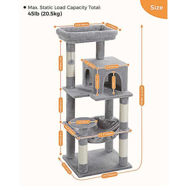 Tucker Murphy Pet™ Cat Tree For Indoor Cats, 5-Level Cat Tower For ...