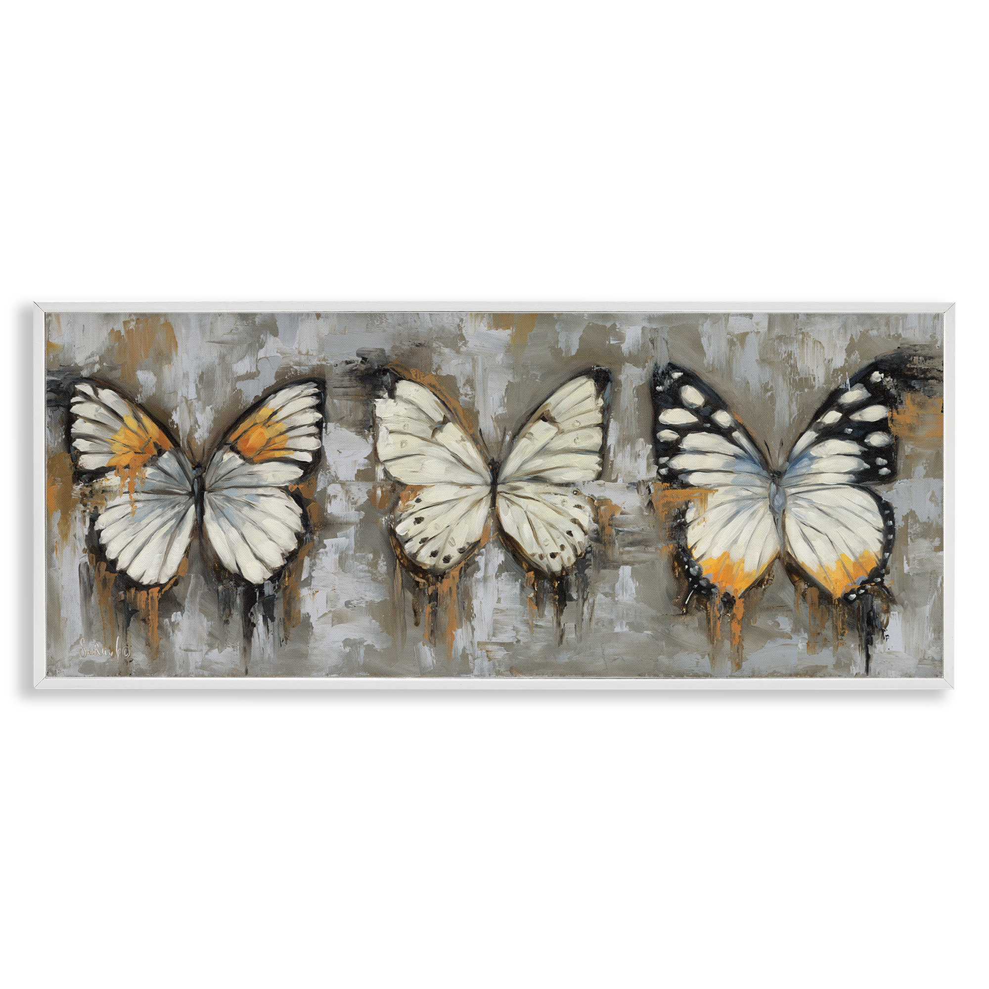 Dakota Fields Stylized Modern Butterflies Framed Giclee Art by Sara G ...