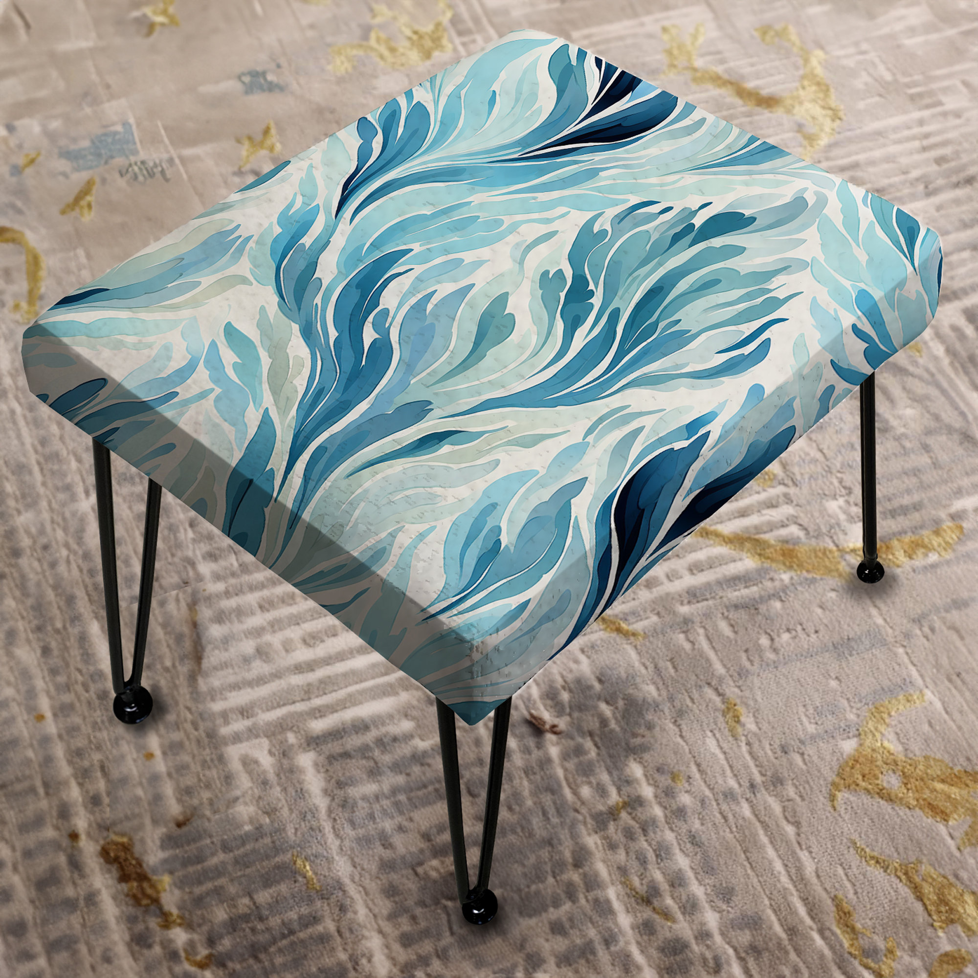 Design Art Blue And White Coastal Ikat Breeze II - Ikat Rectangle ...