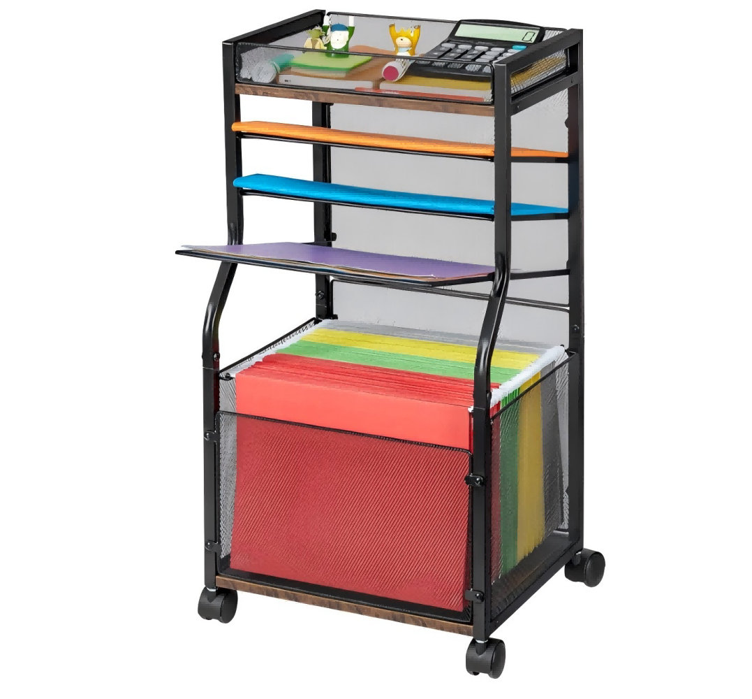 XIANGXIELISHE 5-Tier Rolling File Cart With Hanging File Folders ...