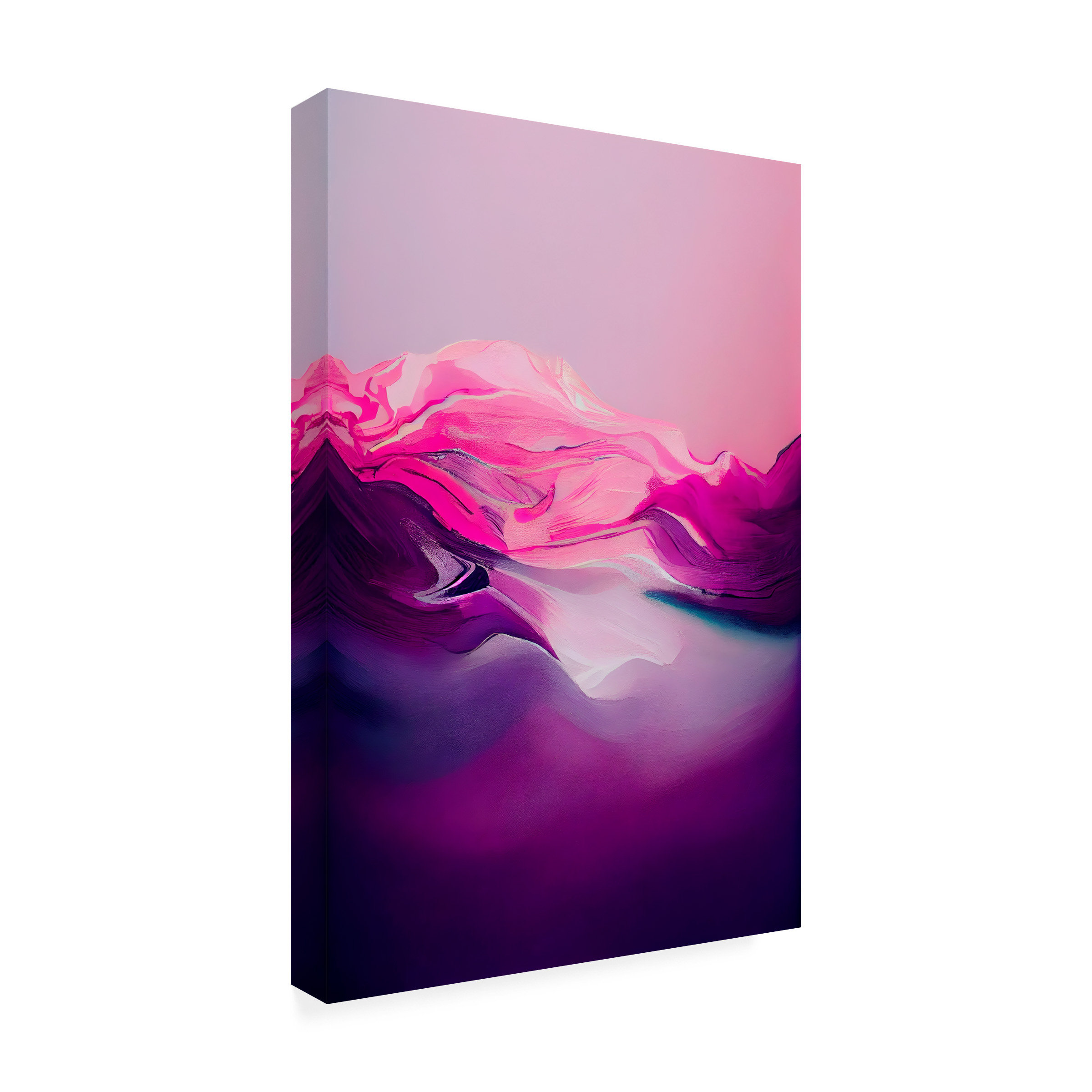 Wrought Studio™ Alanoud Purple Wave - Wrapped Canvas Print | Wayfair