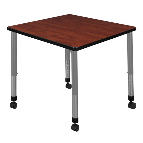 Regency Kee Mobile Height Adjustable 30" Square Training Table with ...