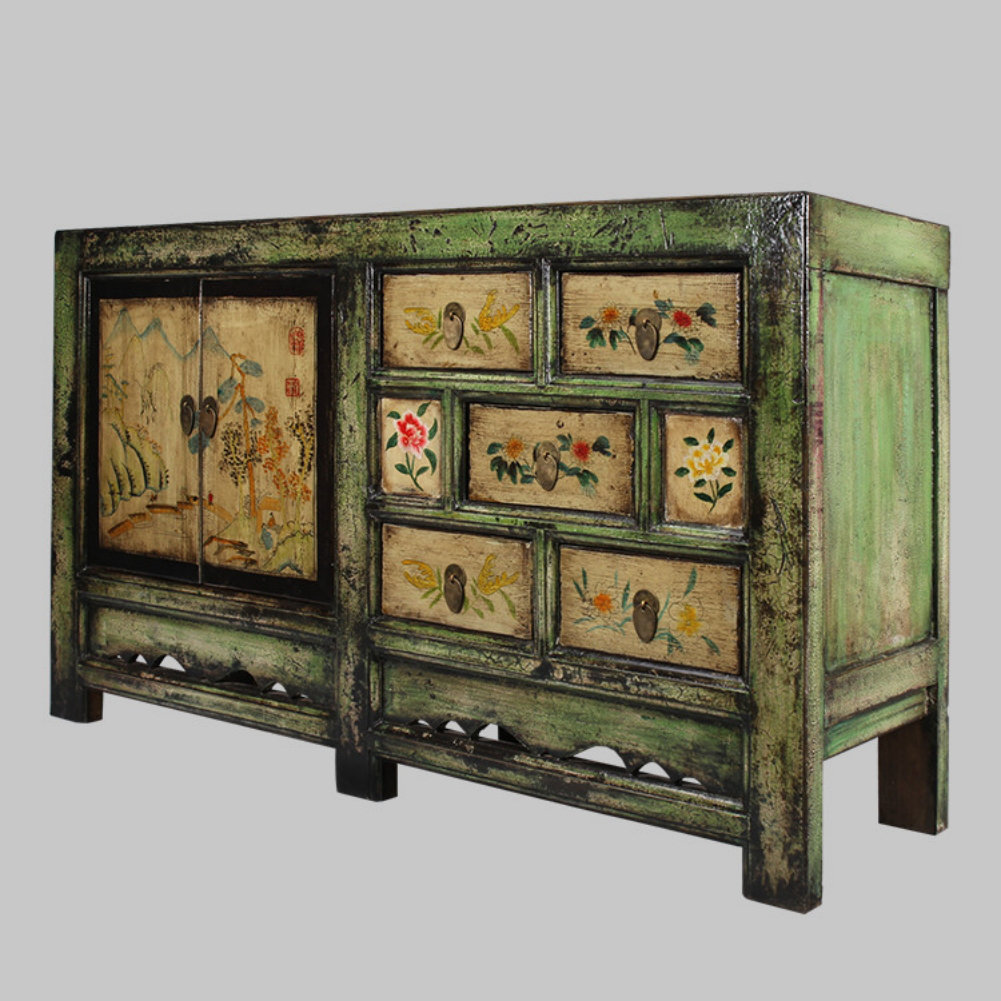 Dream cabinet Retro Rustic Porch Cabinet Solid Wood Accent Cabinet ...