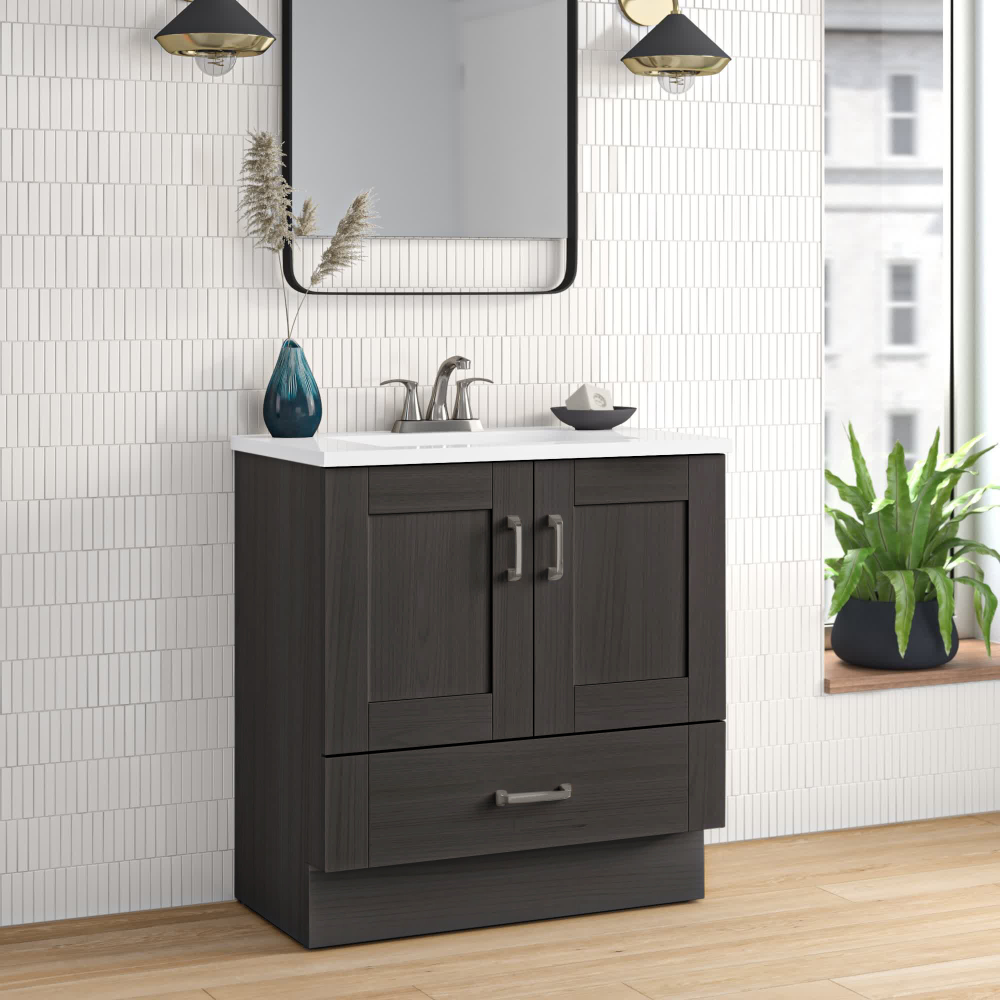 Mercury Row 30.5" Single Bathroom Vanity With Cultured Marble Top ...