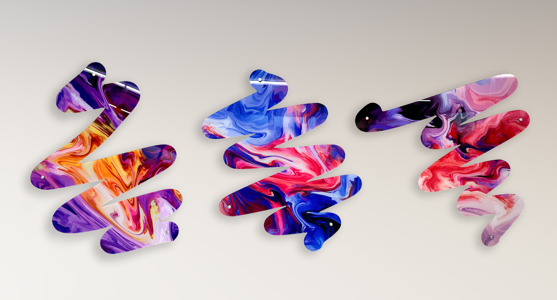 UniQstiQ 3 Piece Squiggle Art Wall Décor Set - Wayfair Canada