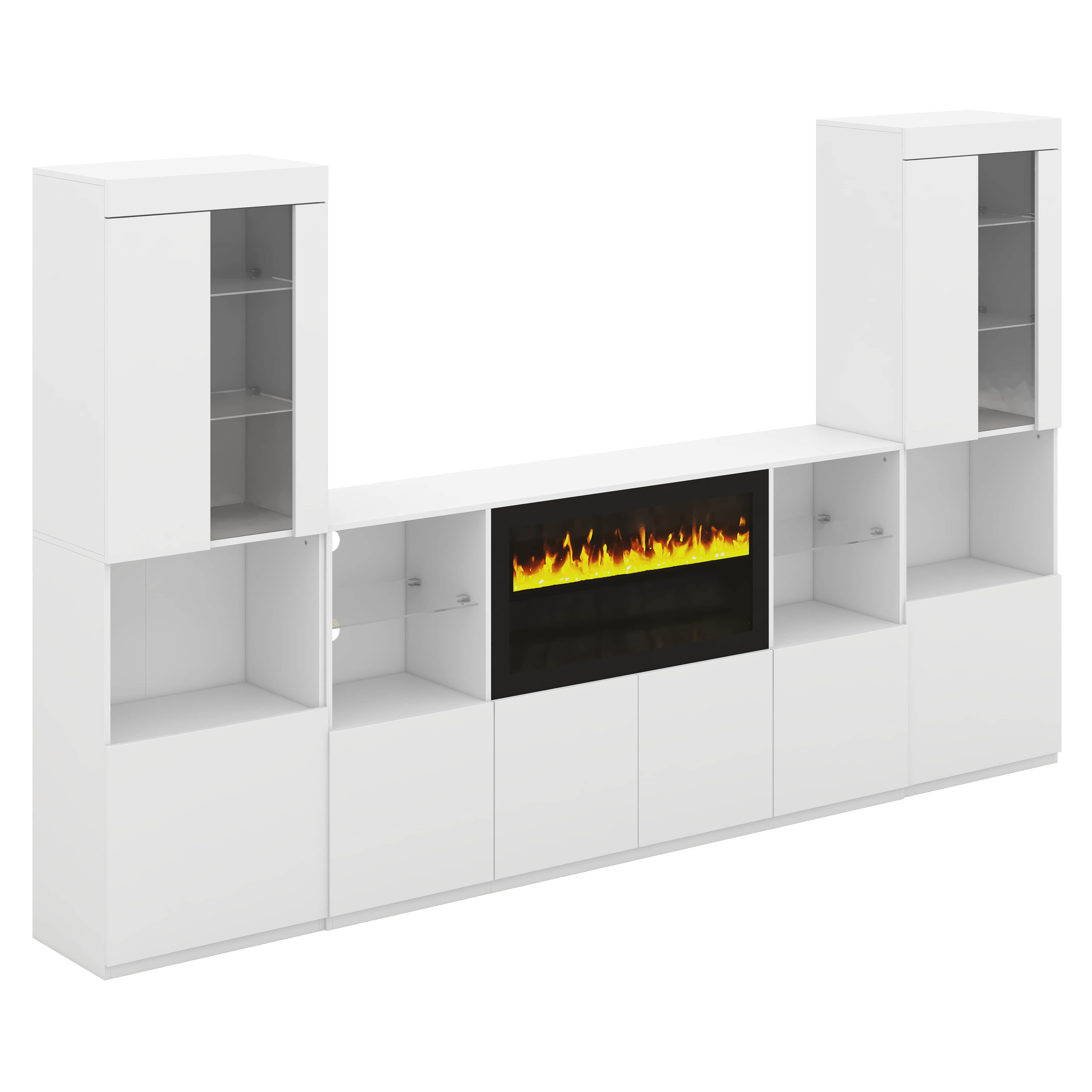 Orren Ellis TV Stand With 34.2" Non-Heating Electric Fireplace, LED ...