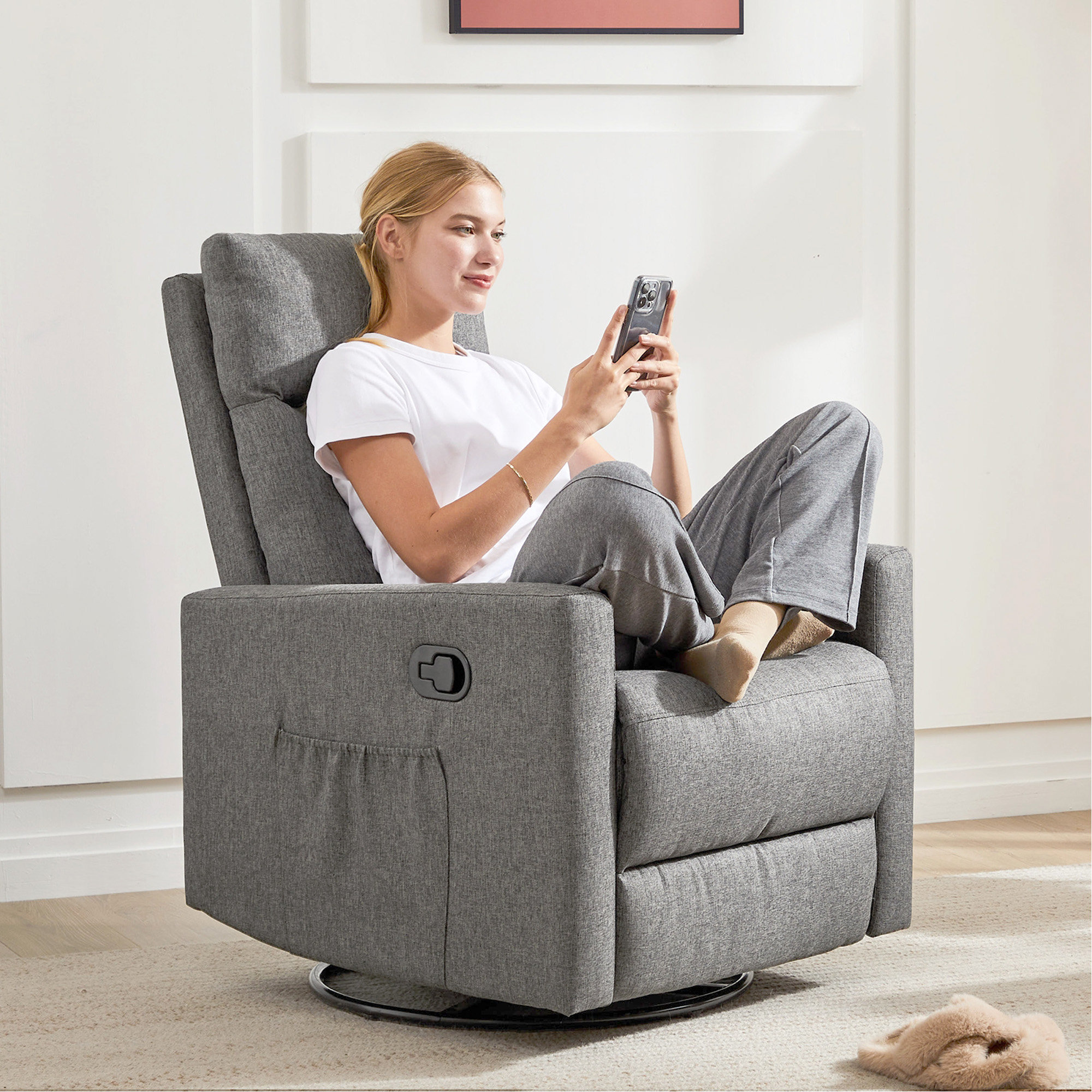 Ebern Designs Versatile And Relaxing Swivel Recliner Chair For Optimal ...
