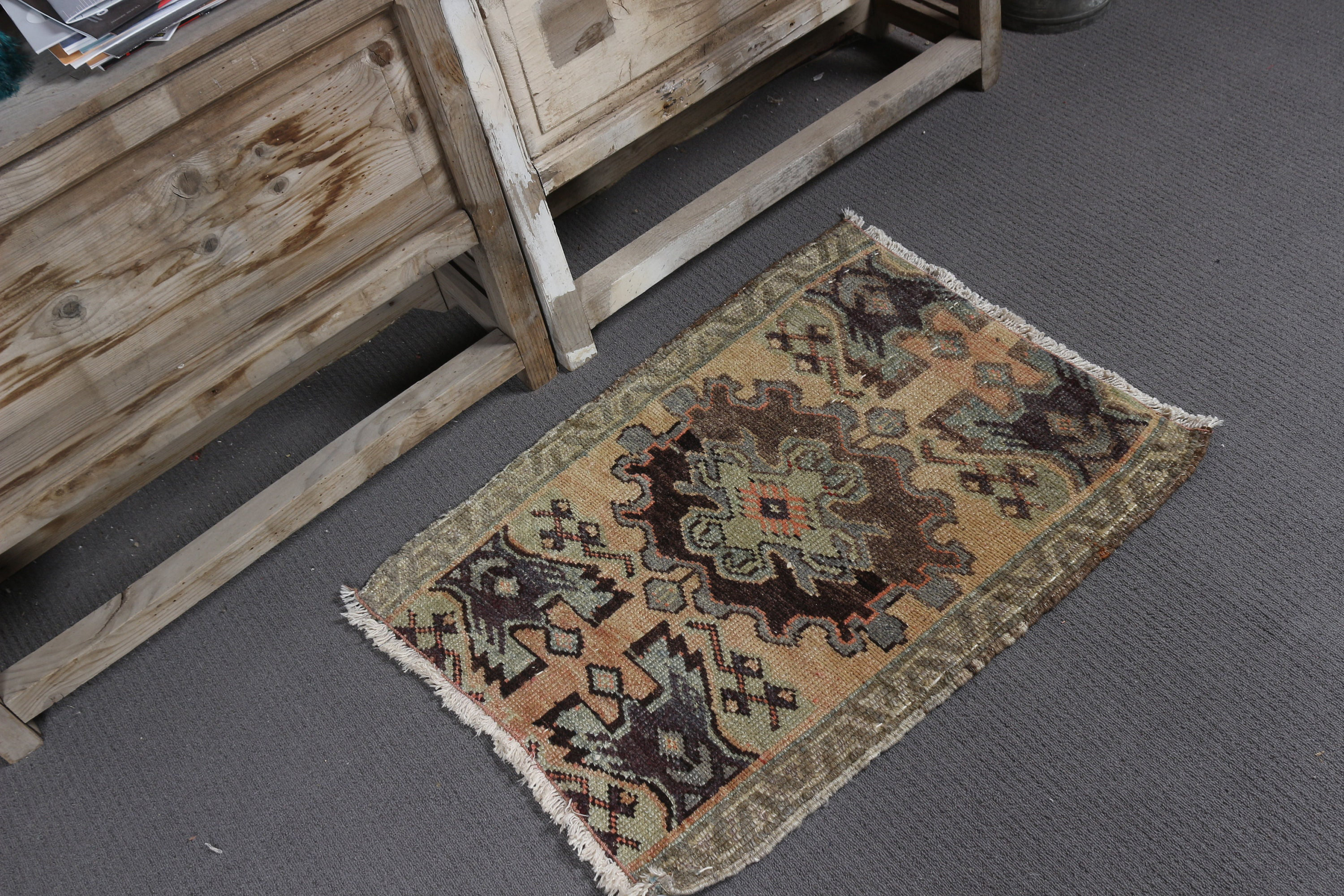 Foundry Select Small Green Handmade Turkish Oushak Rug with Nomadic Art ...