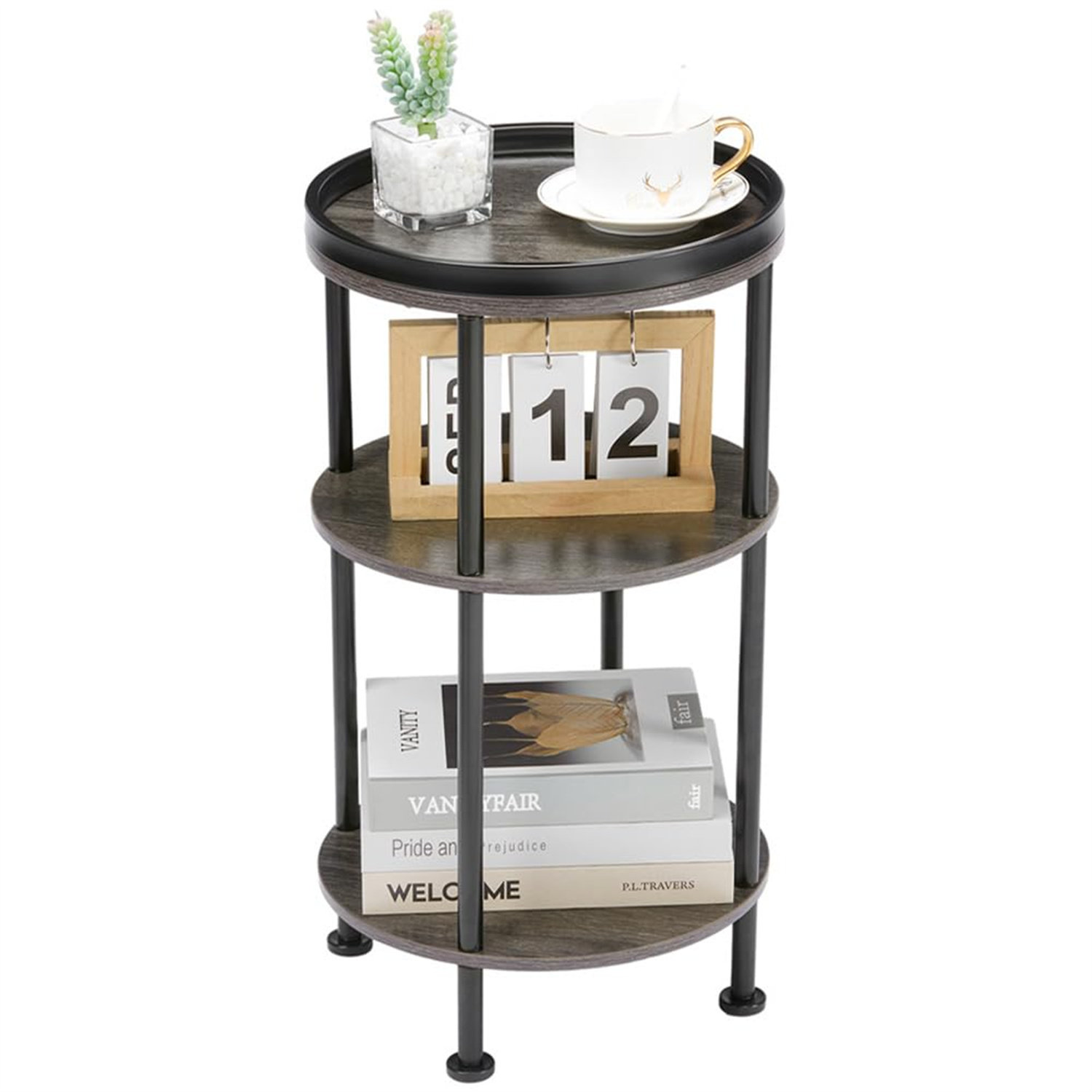 Ophelia & Co. 3-Tier Round Table - Slim Accent Table for Living Room & Bedroom | Wayfair