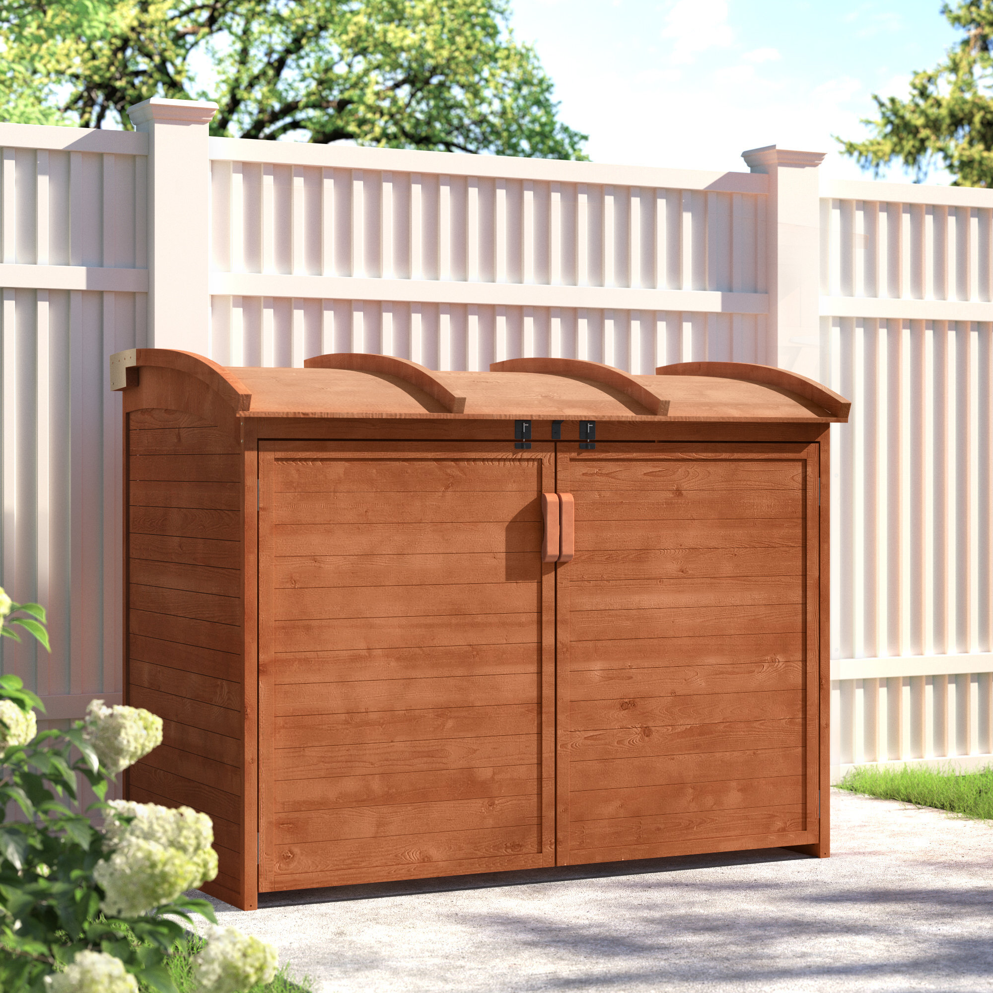 Leisure Season 5 ft. W x 3 ft. D Solid Wood Horizontal Garbage Shed ...