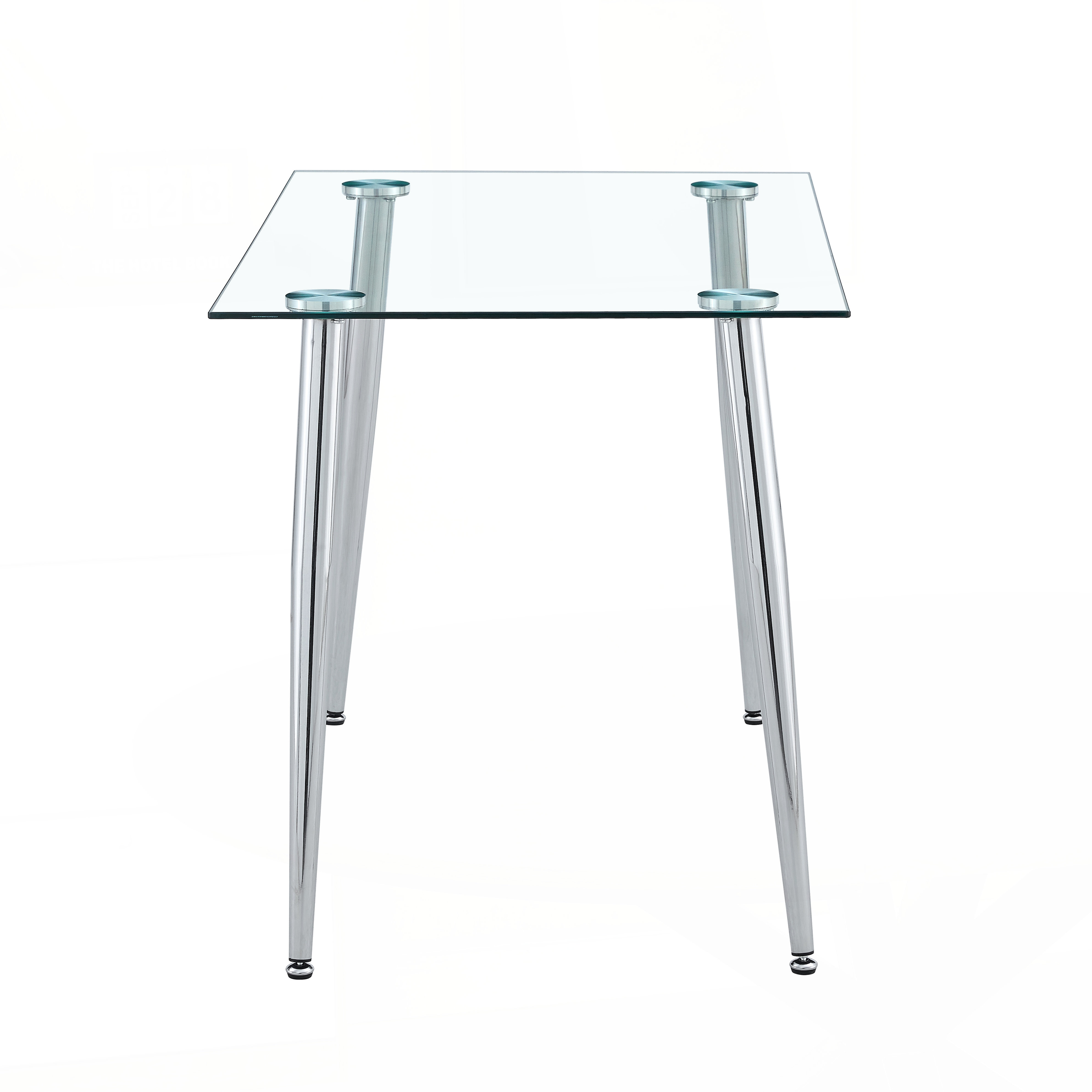 Wrought Studio Glass Dining Table Transparent, 130*80* 8MM CHORMED LEG ...