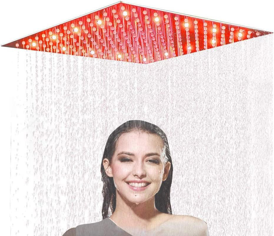 Senlesen 16-inch LED Shower Head Ceiling/Wall Mount Chrome Rain Square ...