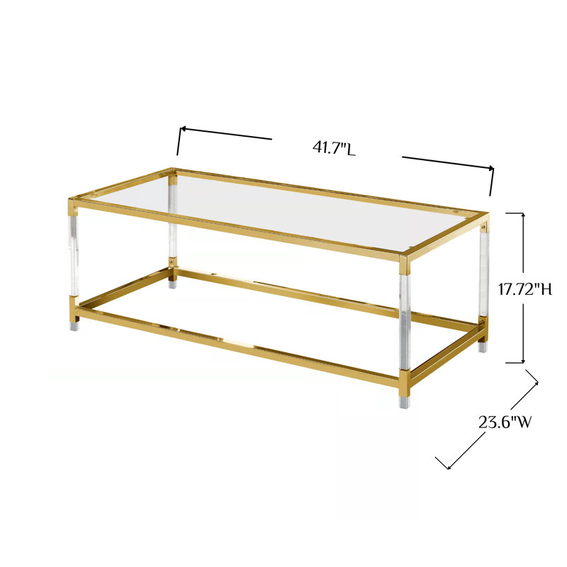 Everly Quinn Rectangle Acrylic Stainless Steel Coffee Table - Wayfair ...