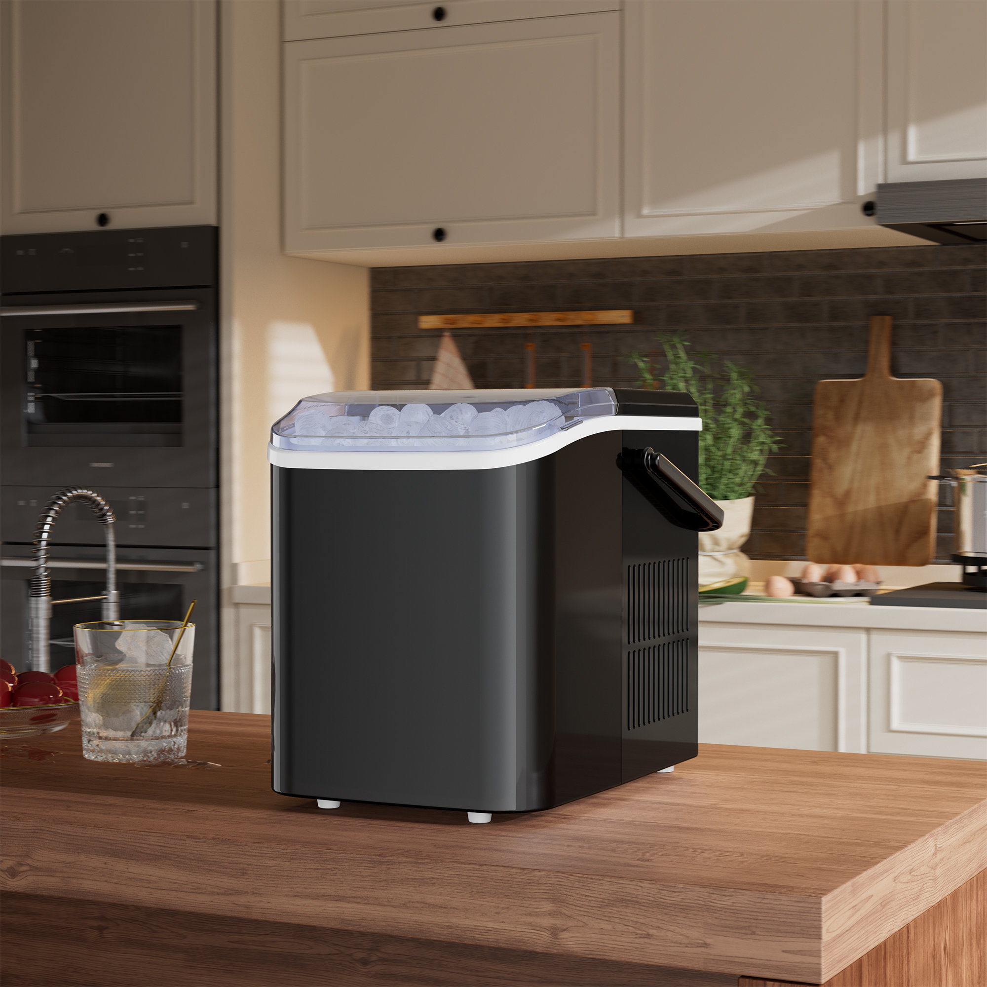 Smugdesk.com 26.5 Lb. Daily Production Bullet Clear Ice Portable Ice ...