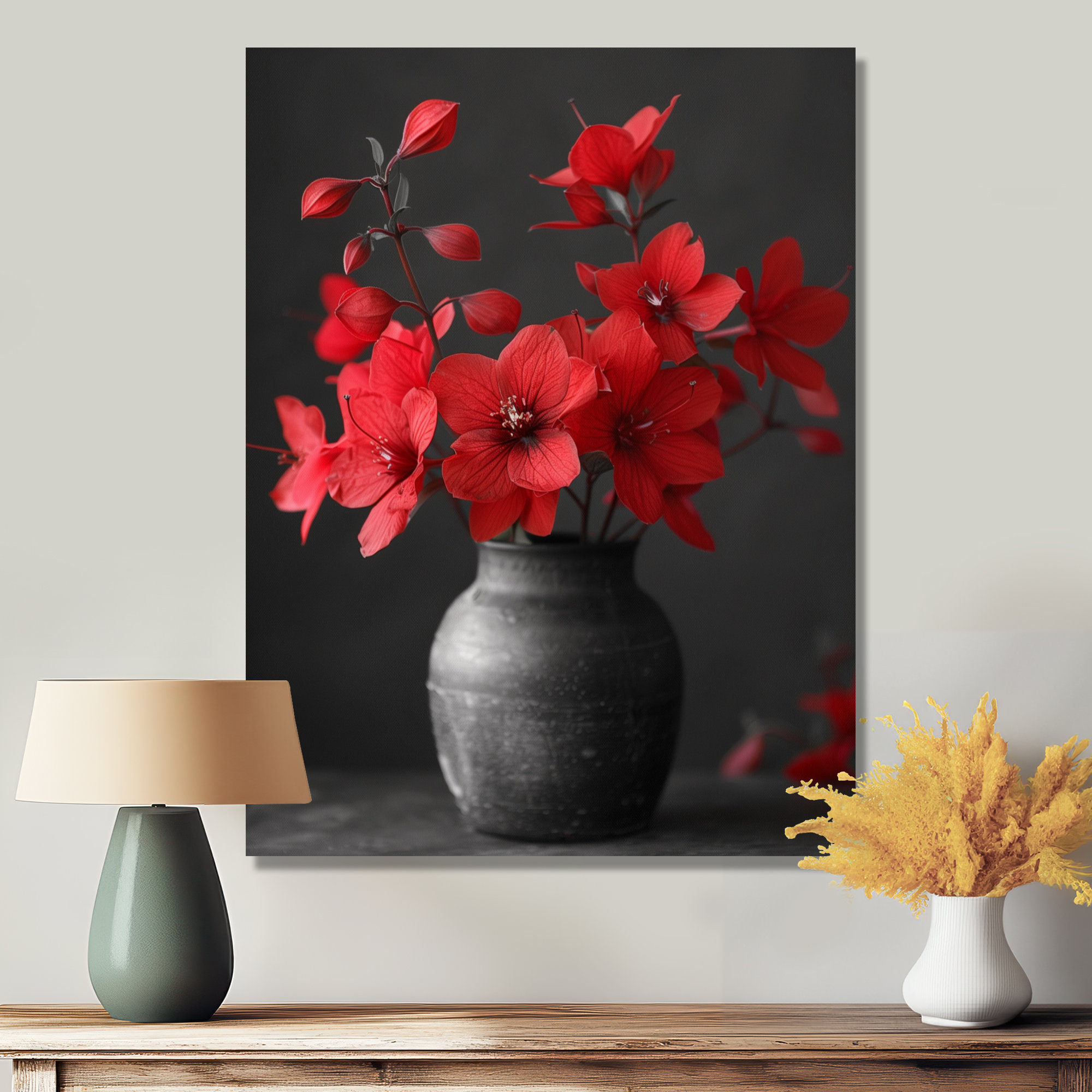Ebern Designs Red Grey Vintage Charm Fuchsia I - Fuschia Wall Decor ...
