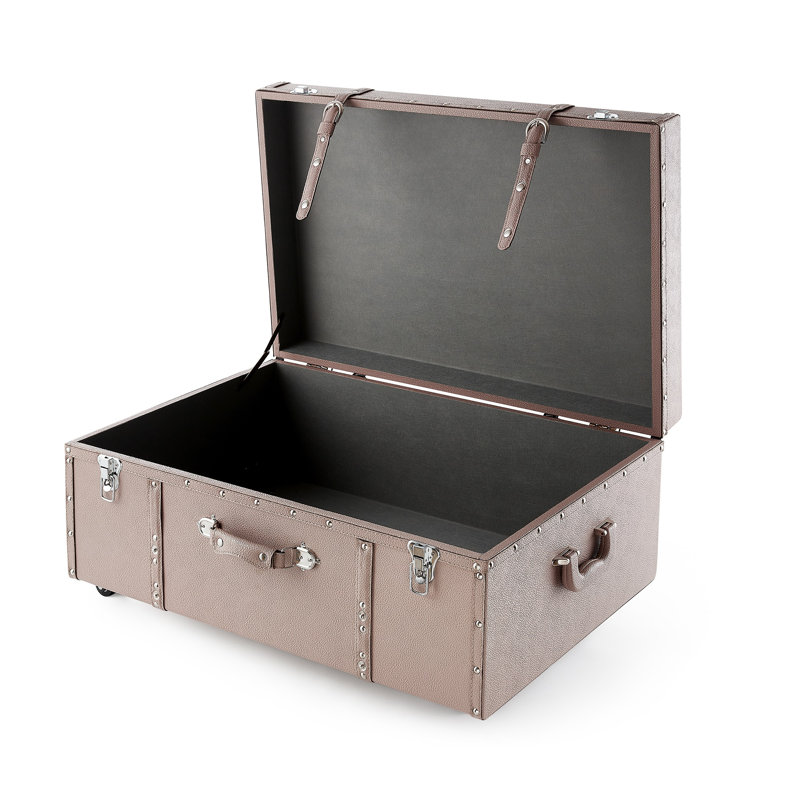 DormCo Texture Brand Trunk - Stone Taupe Raindrops | Wayfair