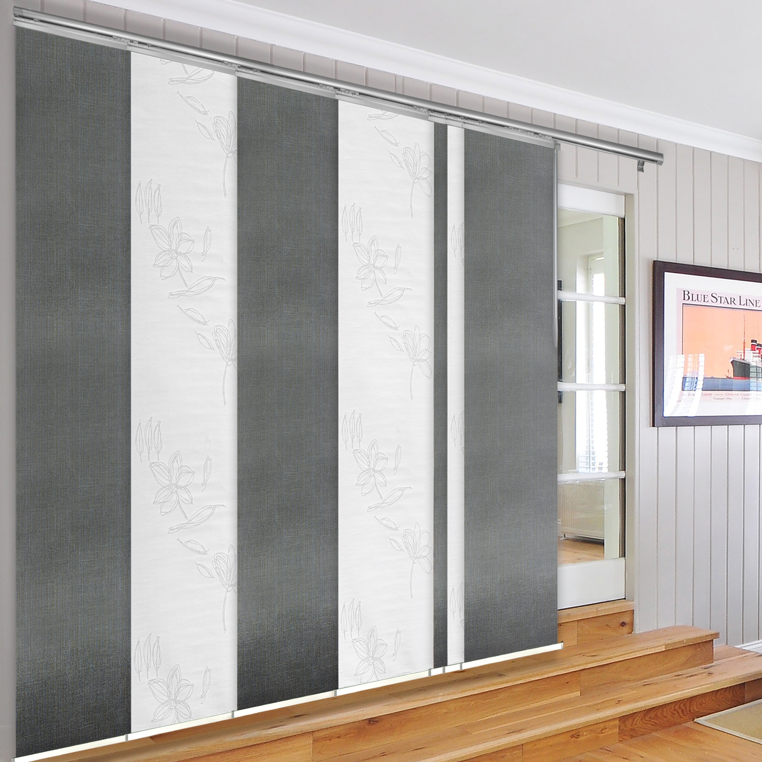 Rod Desyne 7-Panel Single Rail Panel Track Extendable 110"-153" W x 94 ...
