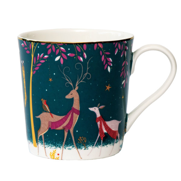Sara Miller Woodland Tales Mug, Deer & Robin | Wayfair.co.uk