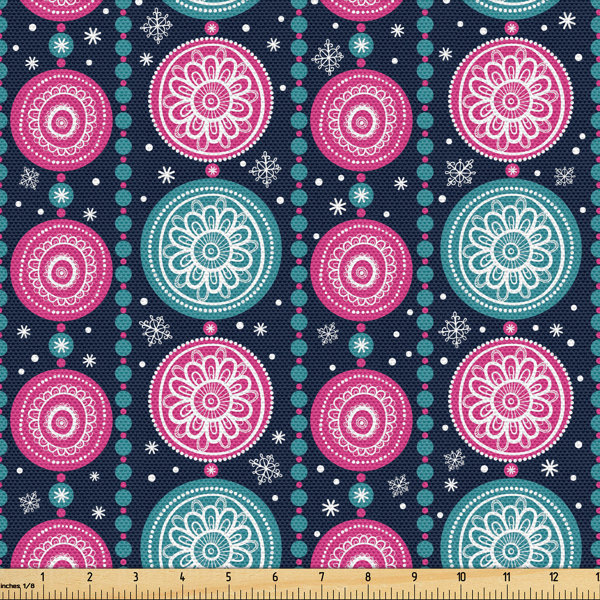 The Seasonal Aisle Akhtari Floral Circles Fabric | Wayfair.co.uk