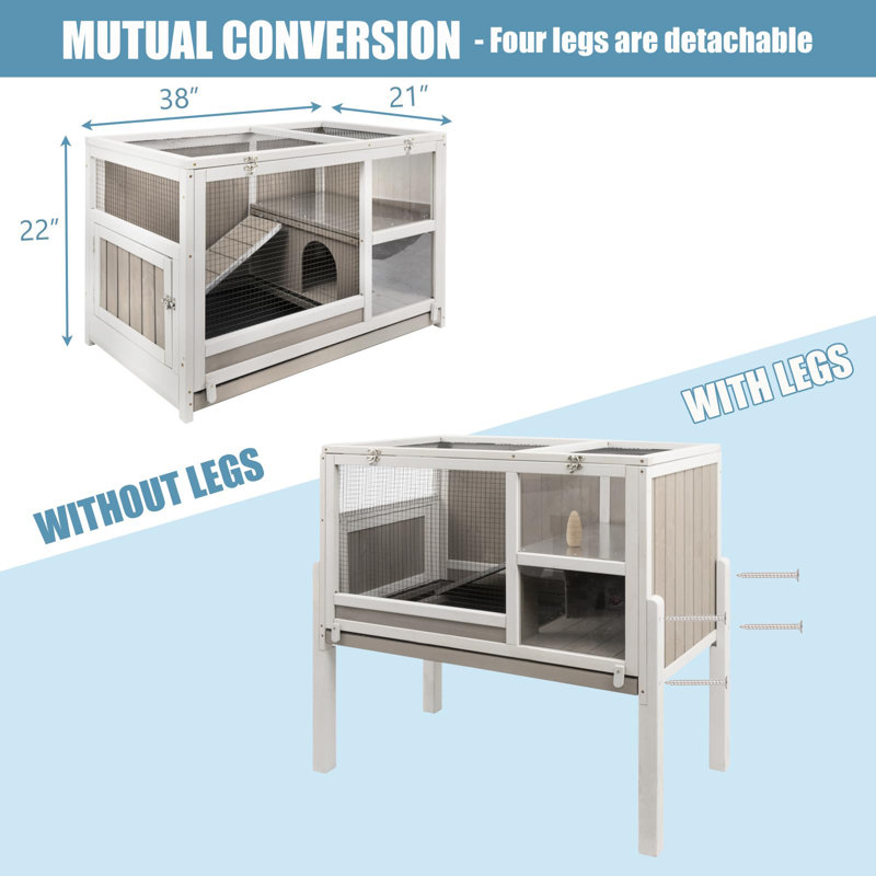 Archie & Oscar™ Bremond Rabbit Hutch With Legs & Reviews | Wayfair