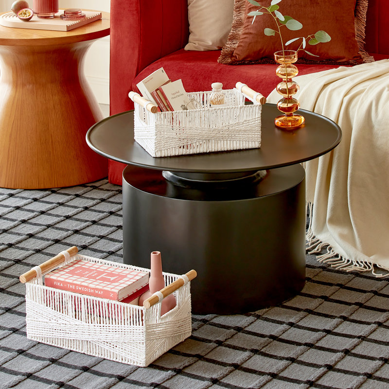 Dakota Fields Paper Rope Basket with Wooden Handles & Reviews | Wayfair