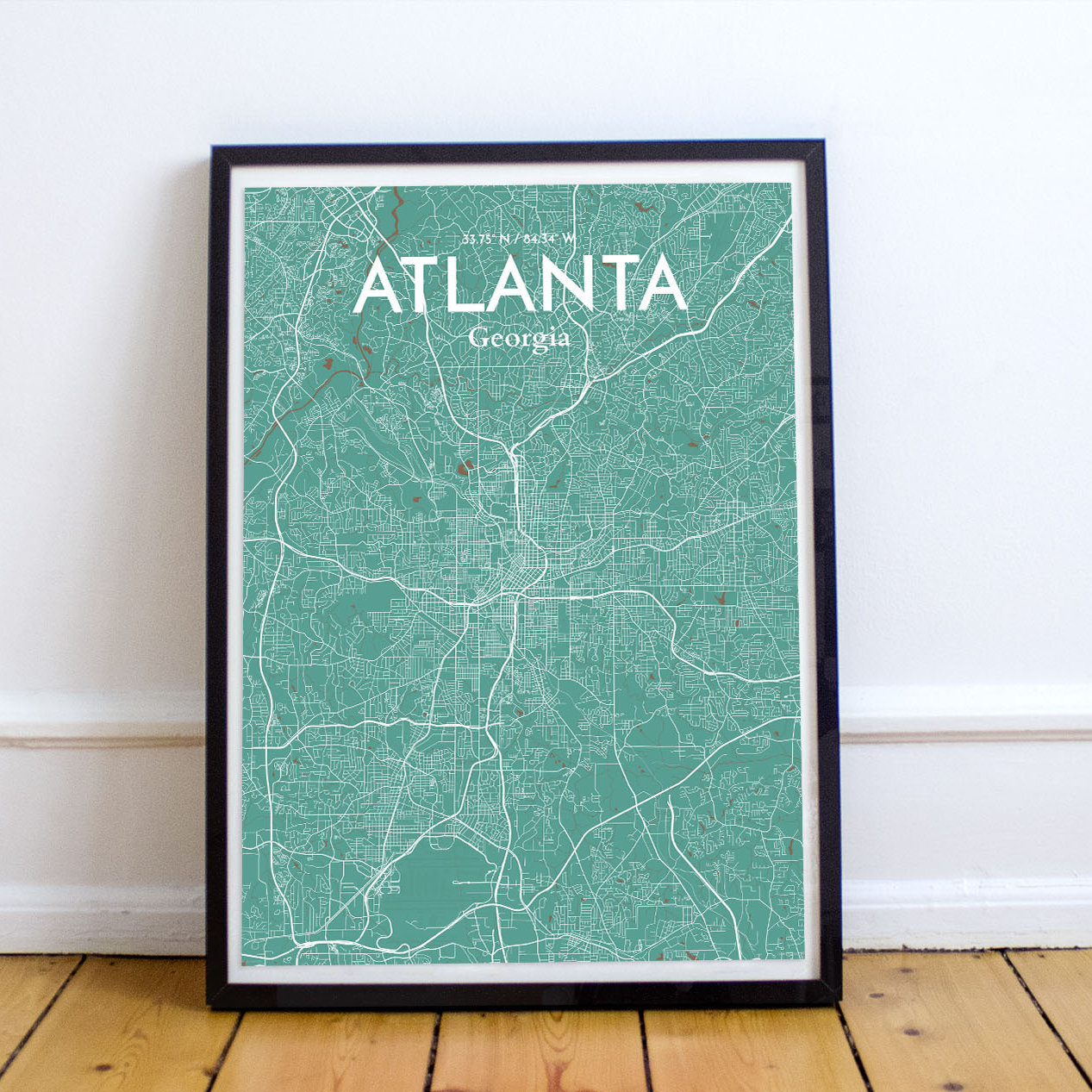 East Urban Home Atlanta City Map - Unframed Graphic Art Print on Paper ...