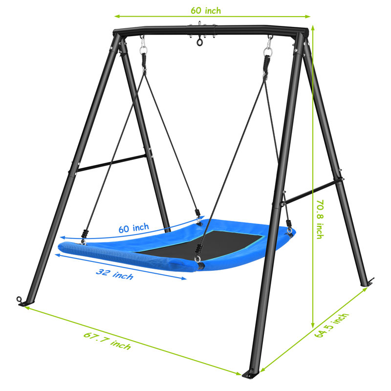 Klo Kick Metal Swing Set With 60" Skycurve Swing | Wayfair