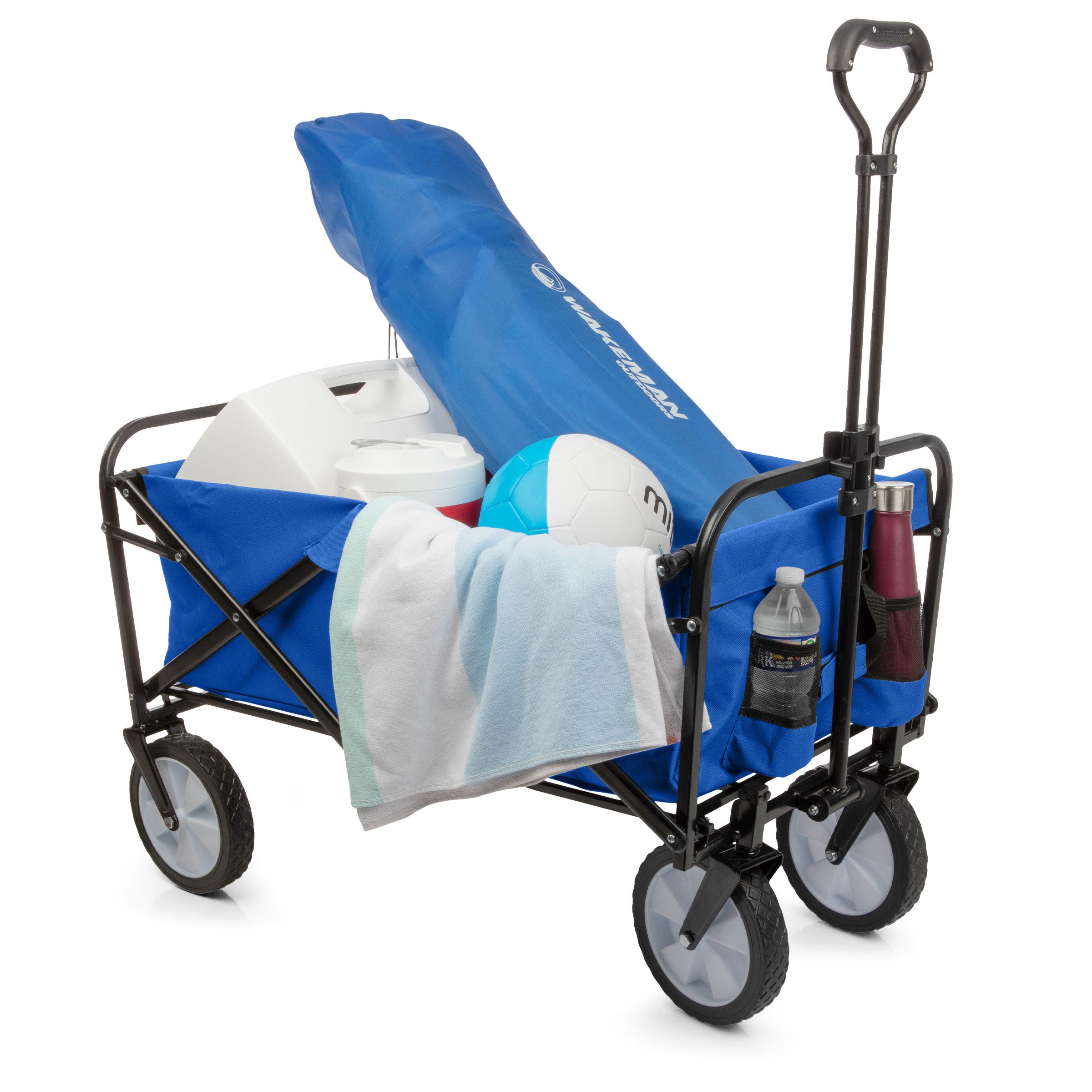 Pure Garden Folding Utility Cart with Telescoping Handle Heavy-Duty ...